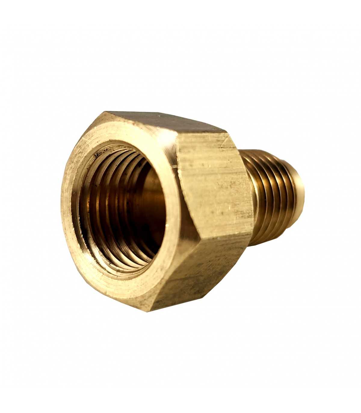 Union Flare Bronce Reduccion 1/4 Macho a 5/16 Hembra Union Flare Bronce Reduccion 1/4 Macho a 5/16 Hembra